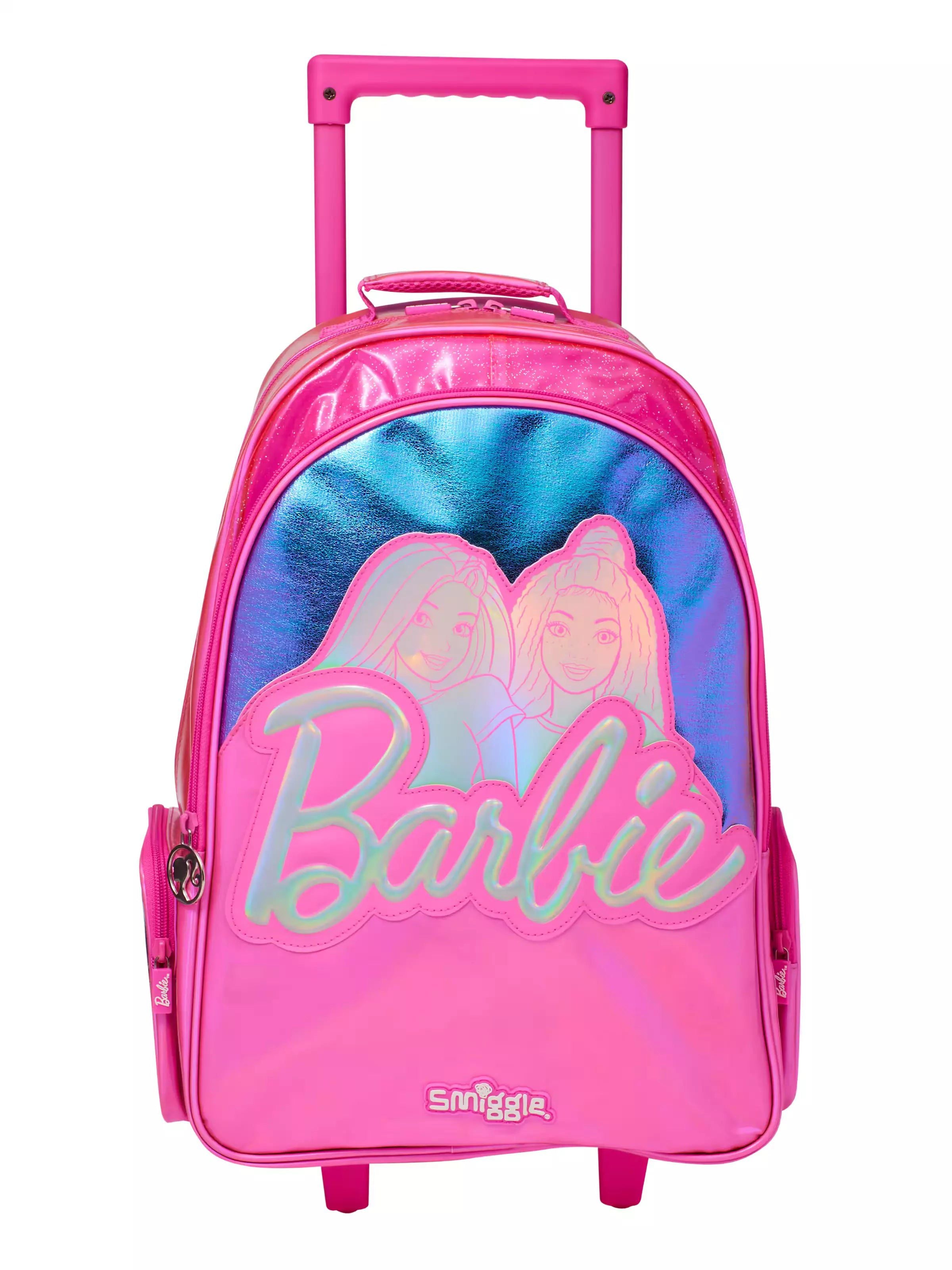 Smiggle - Barbie Pull-along Light-up Wheeled Bag - Dinossi